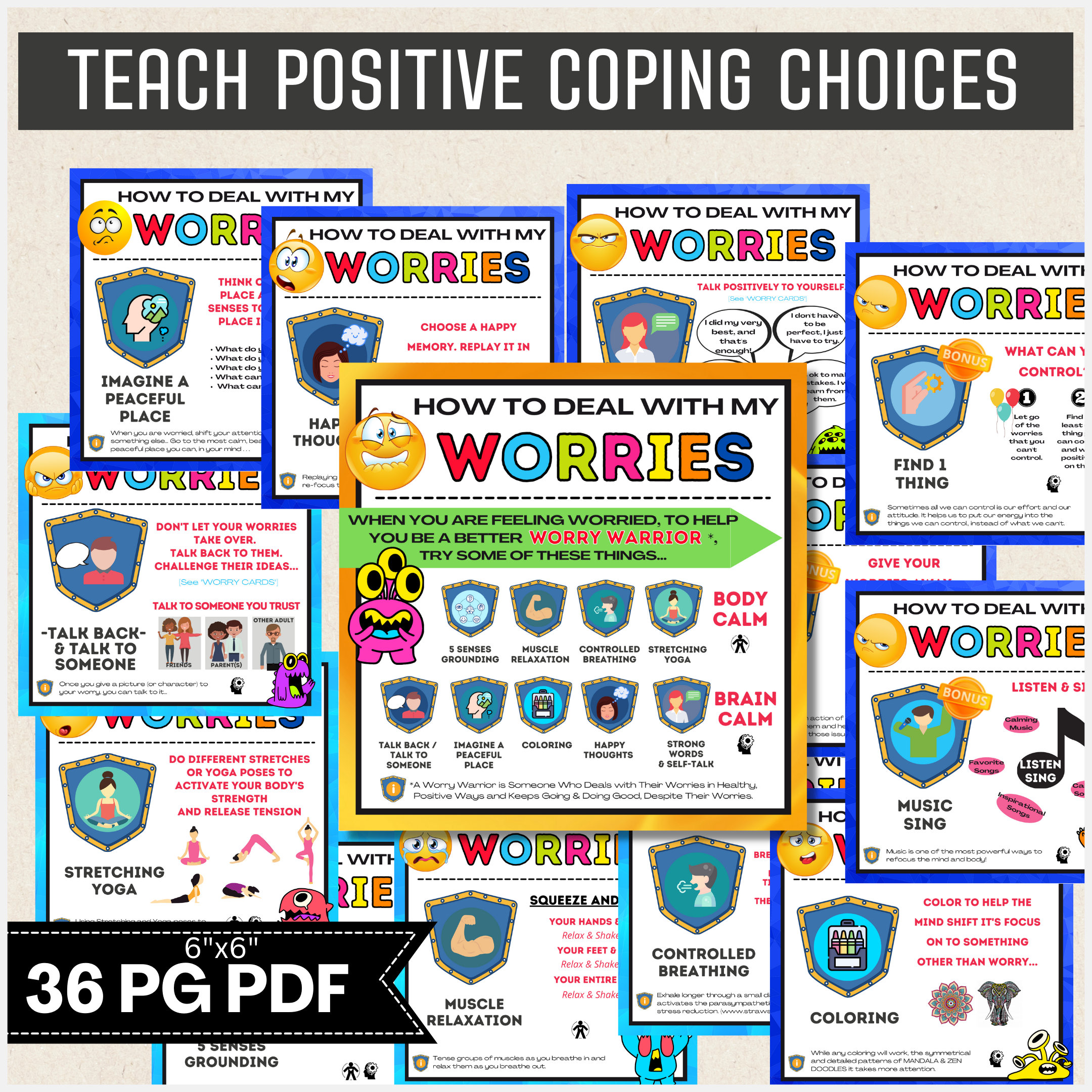 Worry Monster Kids Interactive Flipbook & Worries Anxiety Coping ...