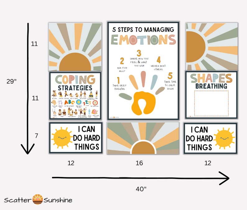 Kids Calming Corner Wall Art - Classroom Calming Down Printable Decor ...