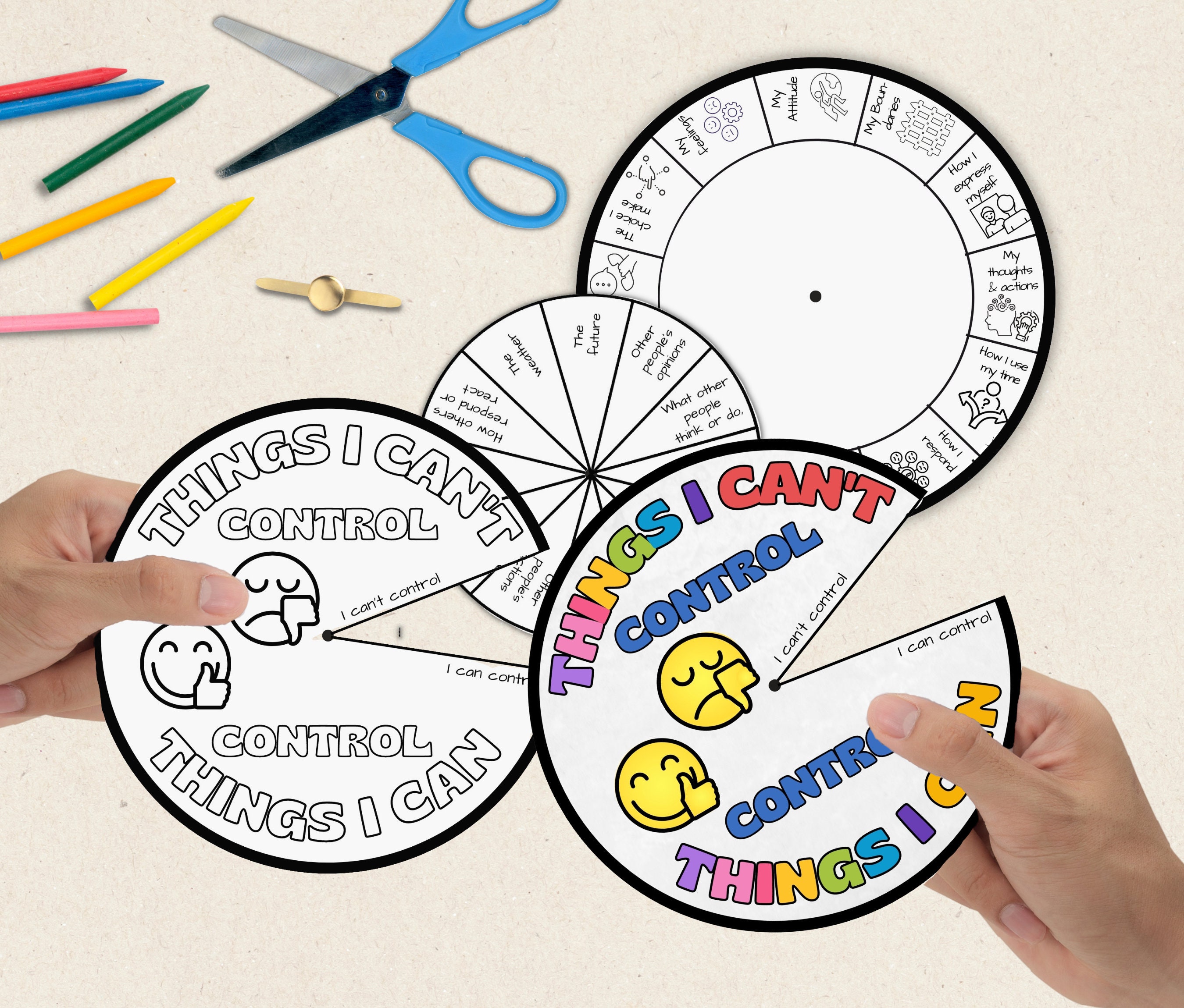 Things I Can Control Spinner Craft, What I Can & Can't Control, Kids ...