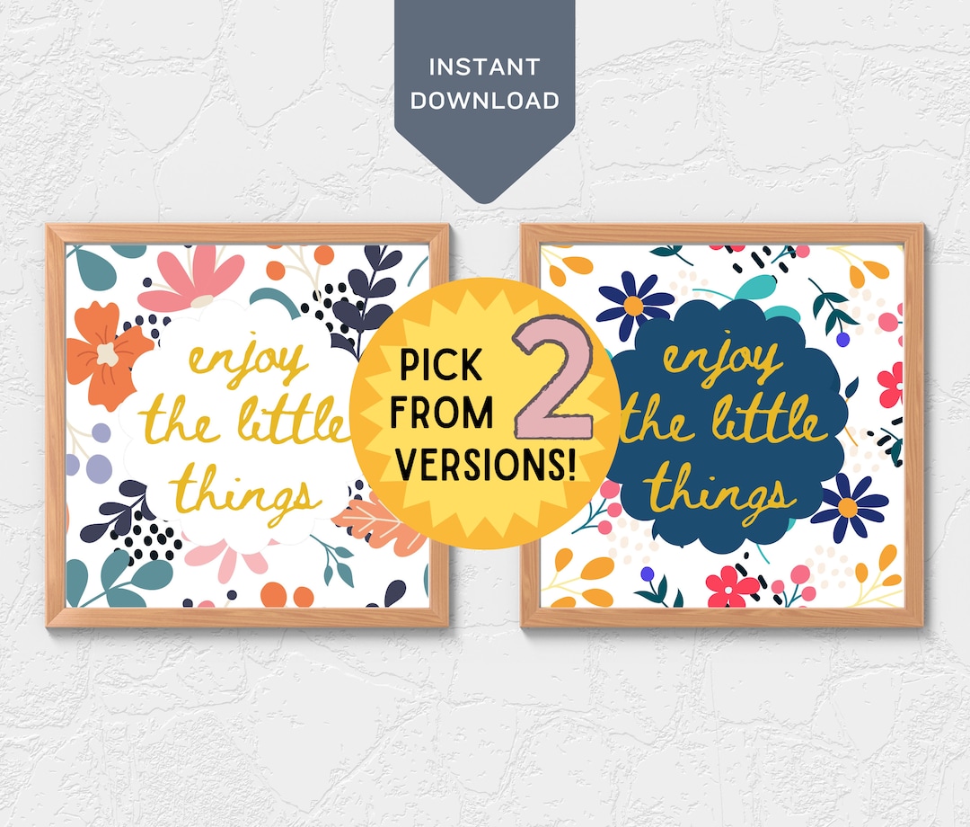 Enjoy the Little Things Wall Art, Positivity Motivational Work, Office ...