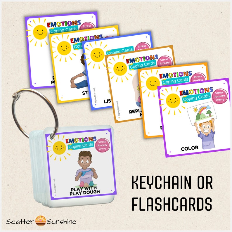 36 Kids Coping Skill Mental Health Action Cards for Mindfulness and ...