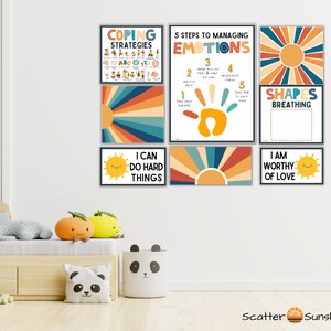 Kids Calming Corner Wall Art - Classroom Boho Calm Down Printable Decor ...