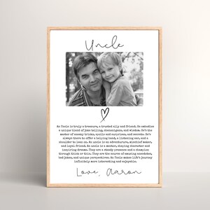 Personalised Photo Gift for Uncle | Customizable Uncle Gift, Uncle ...