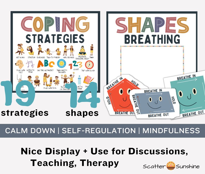 Kids Calming Corner Wall Art Classroom Sun Calm Down Printable Decor ...