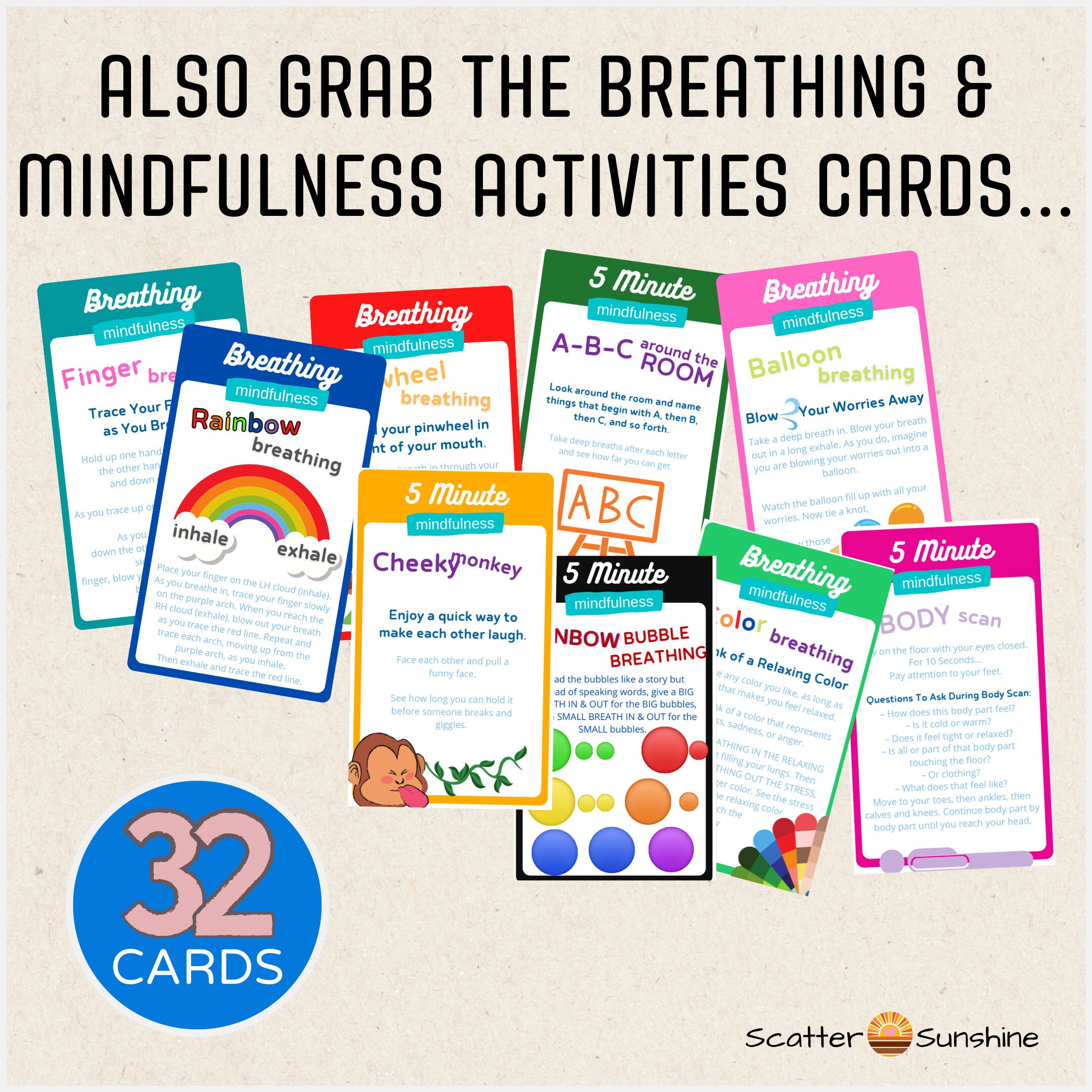 Breathing Mindfulness Coloring Pages - Coping Activity, Calming Corner ...