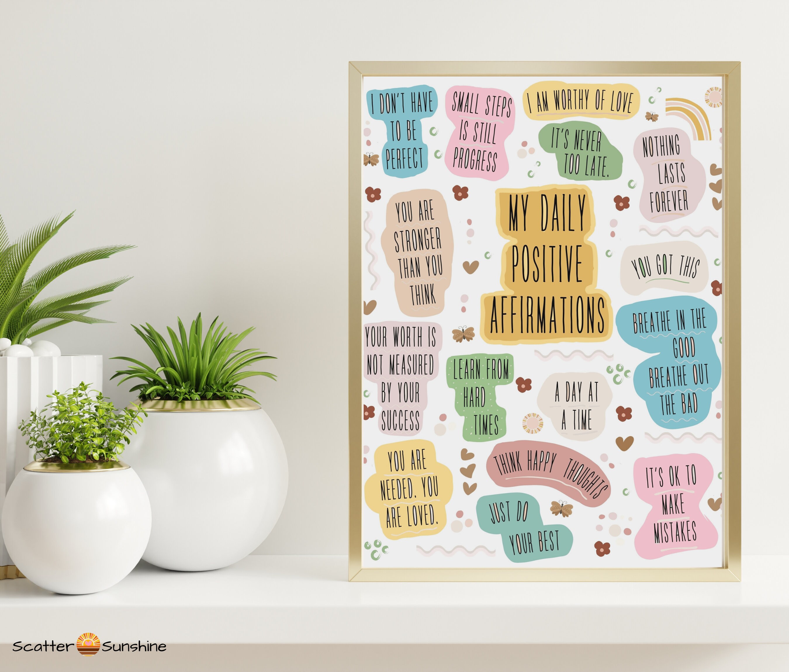 Positive Vibes Affirmations Mindset Notebook Journal Poster Card COVER ...