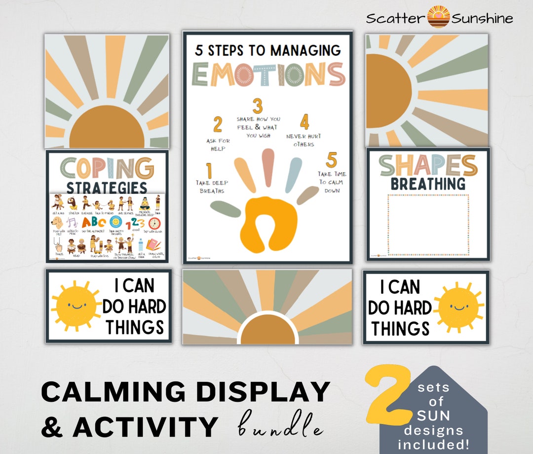 Kids Calming Corner Wall Art - Classroom Calming Down Printable Decor ...