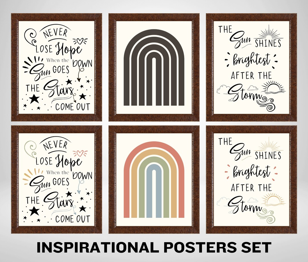 Motivational Positive Affirmation Wall Art, Inspirational Quotes ...