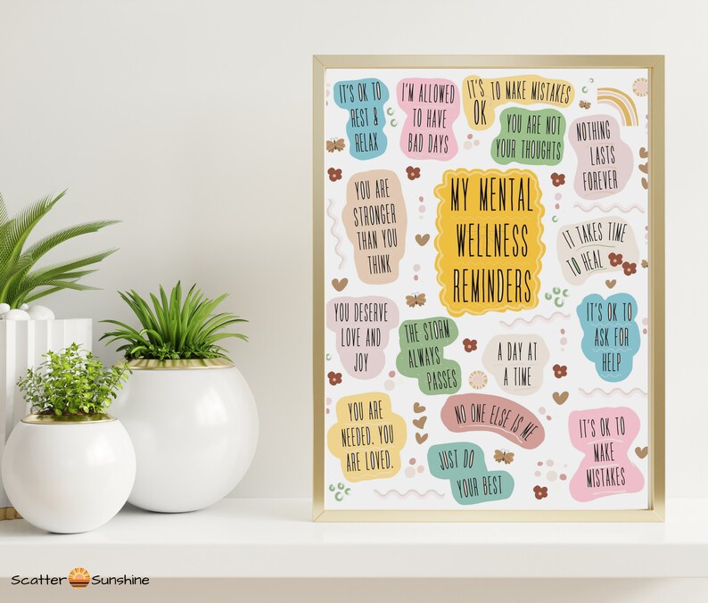 Wellness Reminders Positive Affirmations Mindset Notebook Journal ...