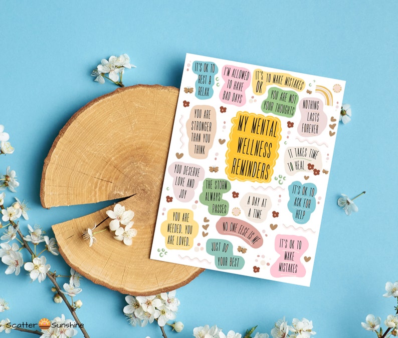 Wellness Reminders Positive Affirmations Mindset Notebook Journal ...