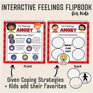 Feelings Flipbook. Kids Interactive Coping Strategies Flipbook - SEL ...