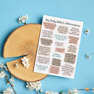 Bible Daily Affirmations Verse Positive Quote Wall Art Decor Poster ...