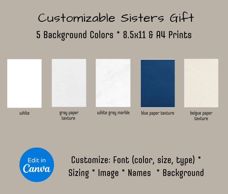 Personalised Photo Gift for Sister | Customizable Sisters Gift, Sister ...