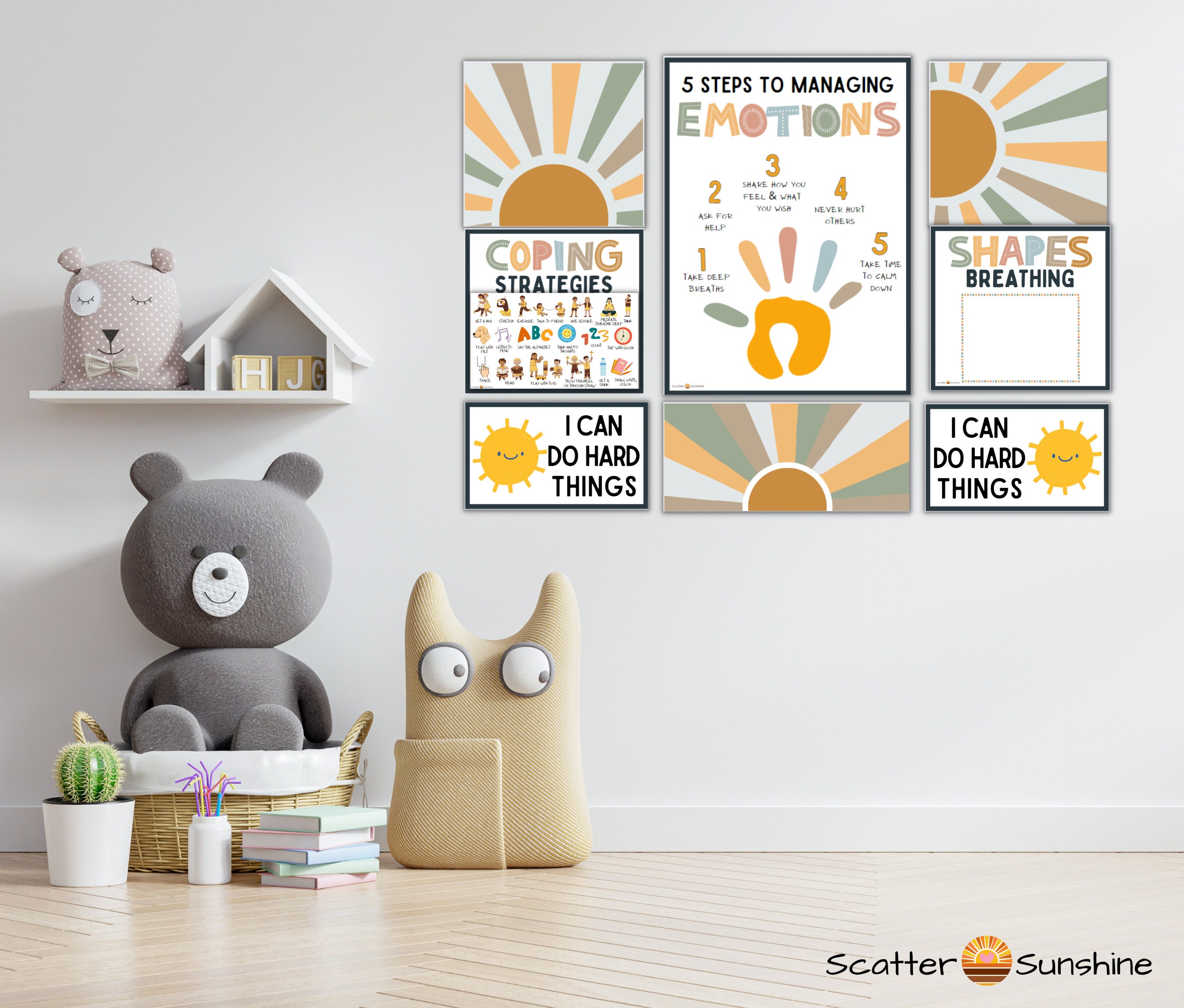 Kids Calming Corner Wall Art Classroom Calming Down Printable Decor ...