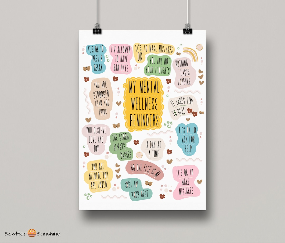 Wellness Reminders Positive Affirmations Mindset Notebook Journal ...