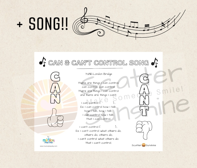 Things I Can Control Spinner Craft, What I Can & Can't Control, Kids ...