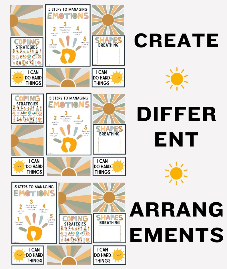 Kids Calming Corner Wall Art - Classroom Calming Down Printable Decor ...