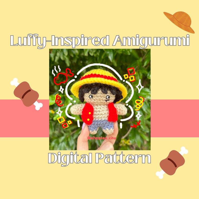 Luffy-inspired Amigurumi Crochet Pattern PDF - Etsy
