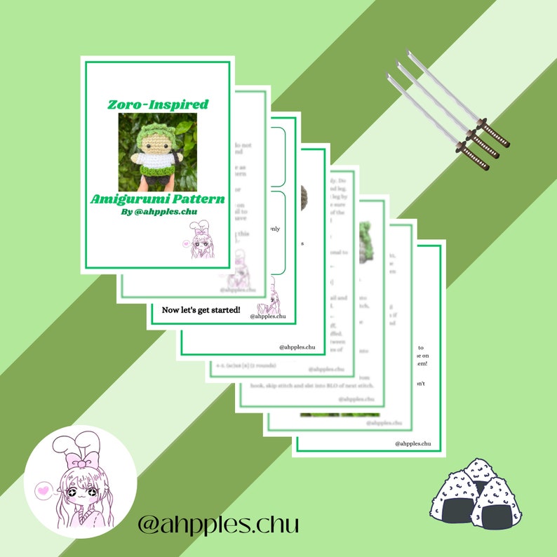 Zoro-inspired Amigurumi Crochet Pattern PDF - Etsy