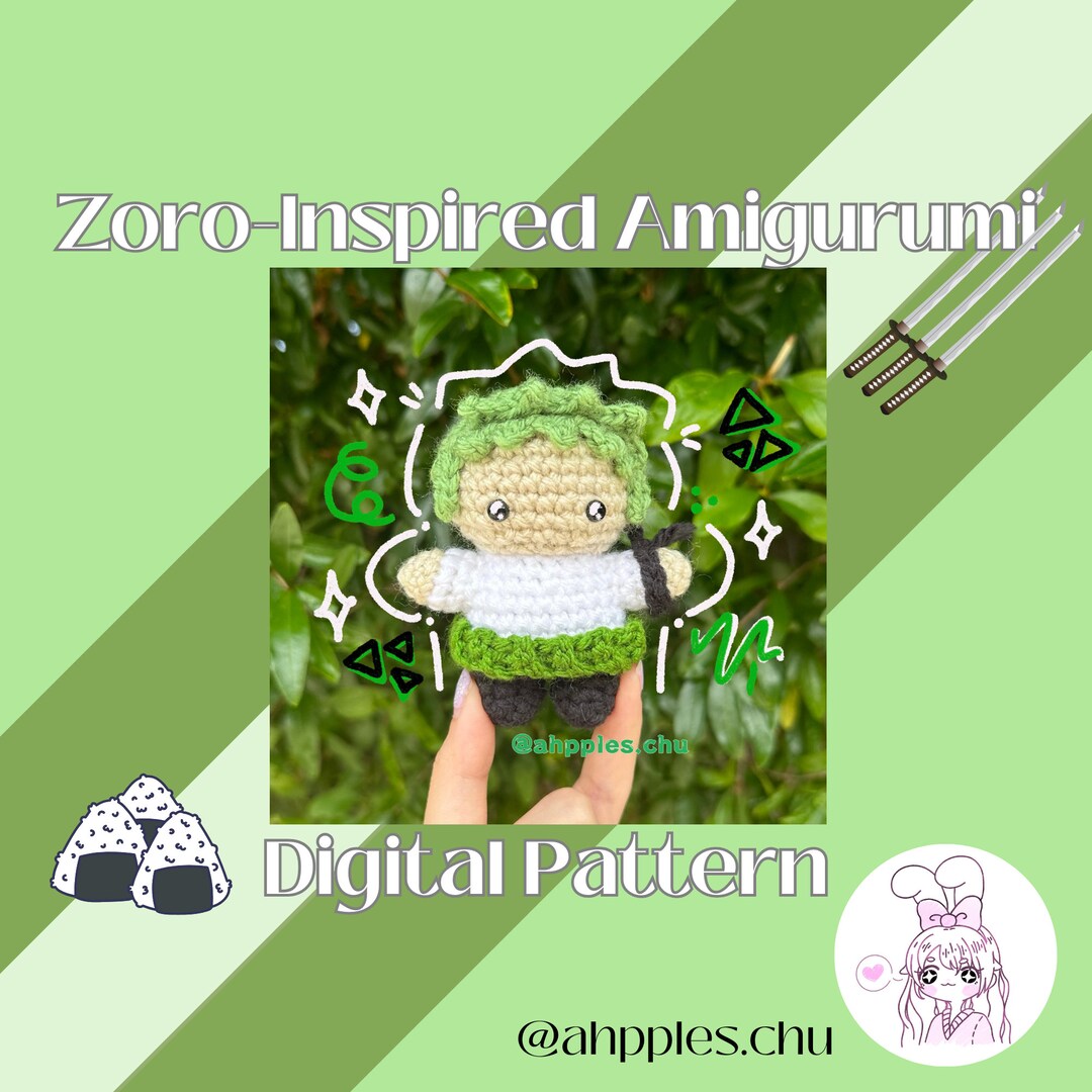 Zoro-inspired Amigurumi Crochet Pattern PDF - Etsy
