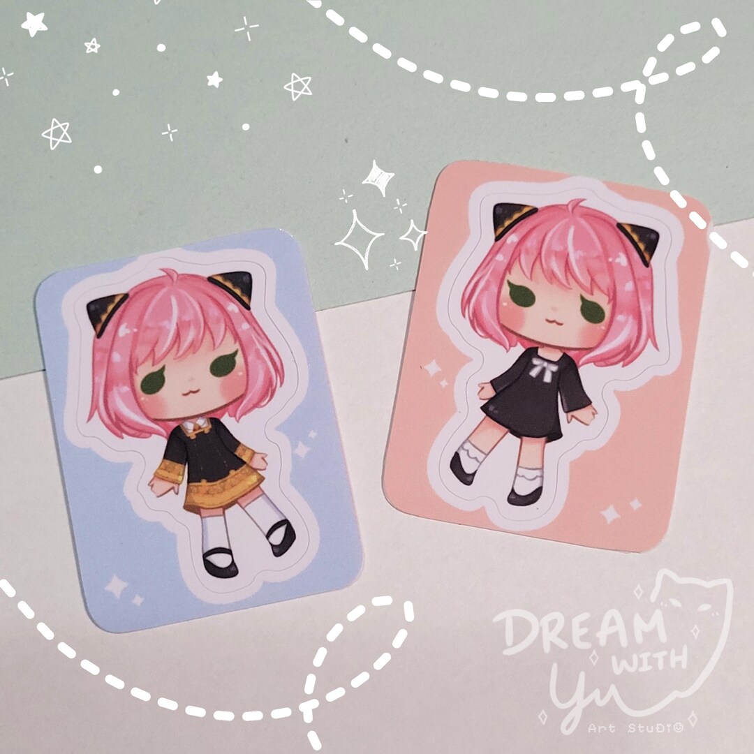 Mini Anya Sticker- Matte Sticker// Sand Glitter, 4.5cm - Etsy