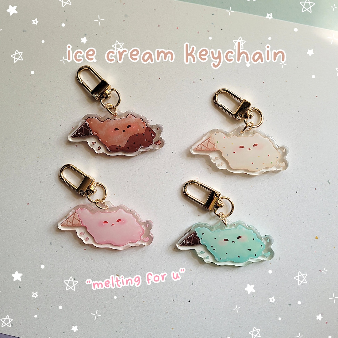 Kawaii Melting 4 U Keychain, Double-sided Acrylic, Front Side Epoxy ...