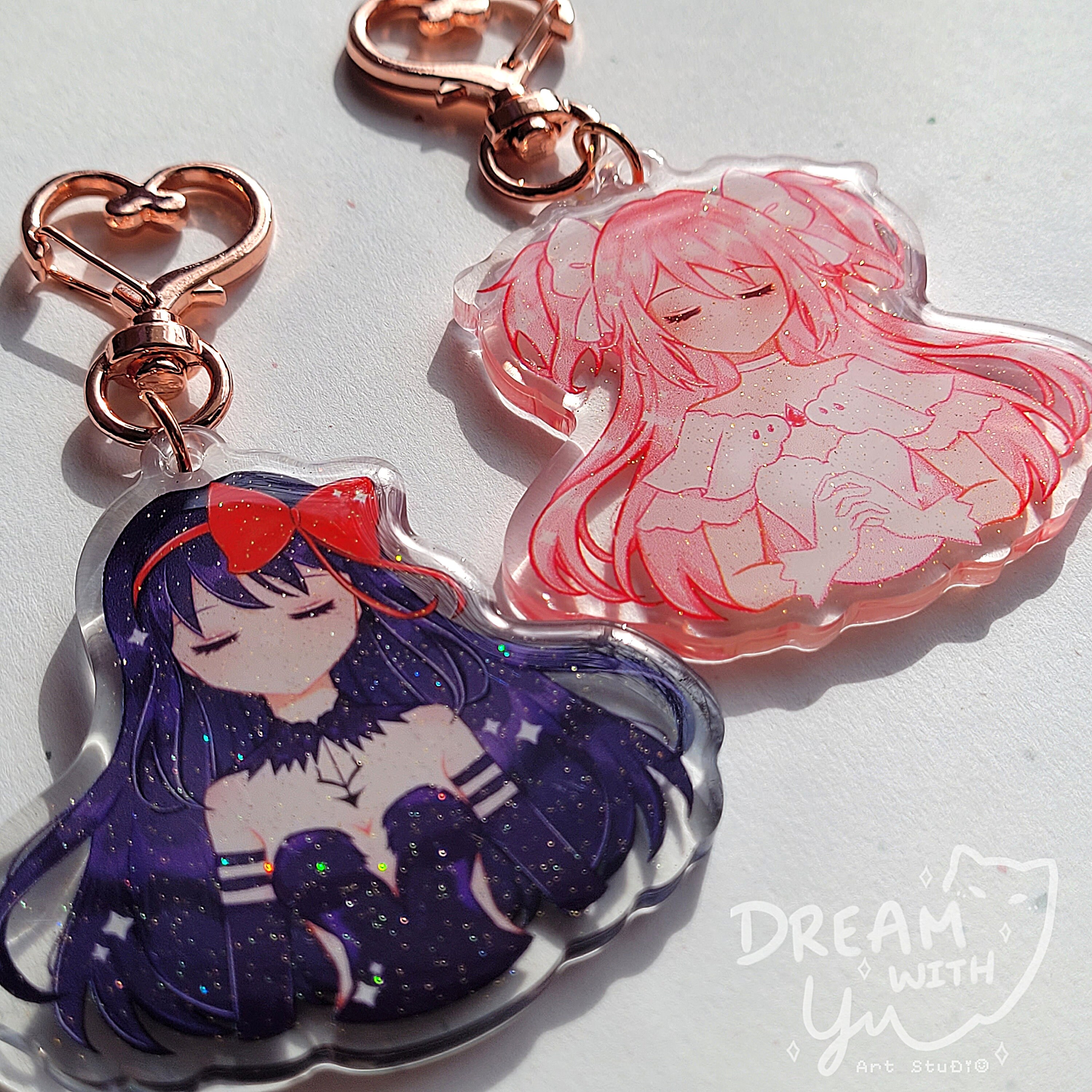 Madoka Magica Goddess Madoka Demon Homura Keychain 2.2 In - Etsy