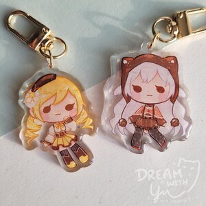 Chibi Madoka Magica, Glitter Epoxy Keychain, 2in, Magical Girl Keychain ...