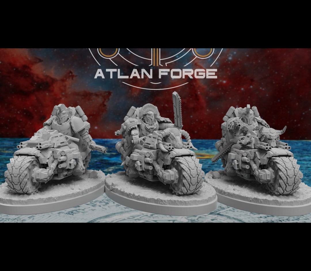 Atlan Forge Minoan Bikers Sci-fi Wargame Proxy Miniatures Tabletop RPG ...