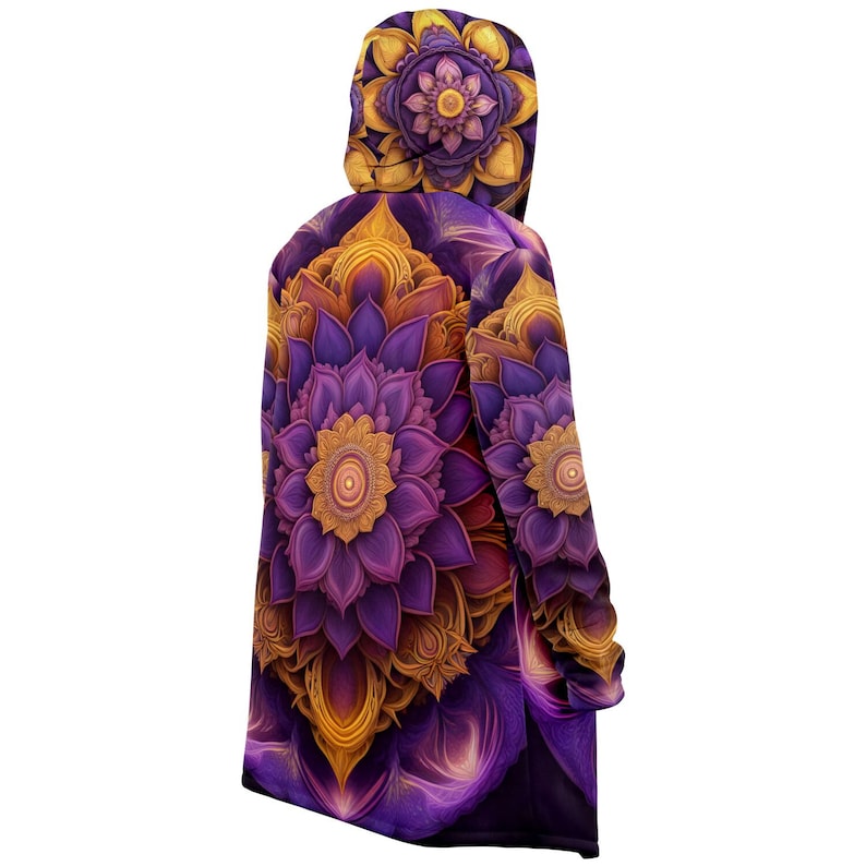 Amethyst Dream Fleece Cloak, Mandala Rave Outfit - Etsy