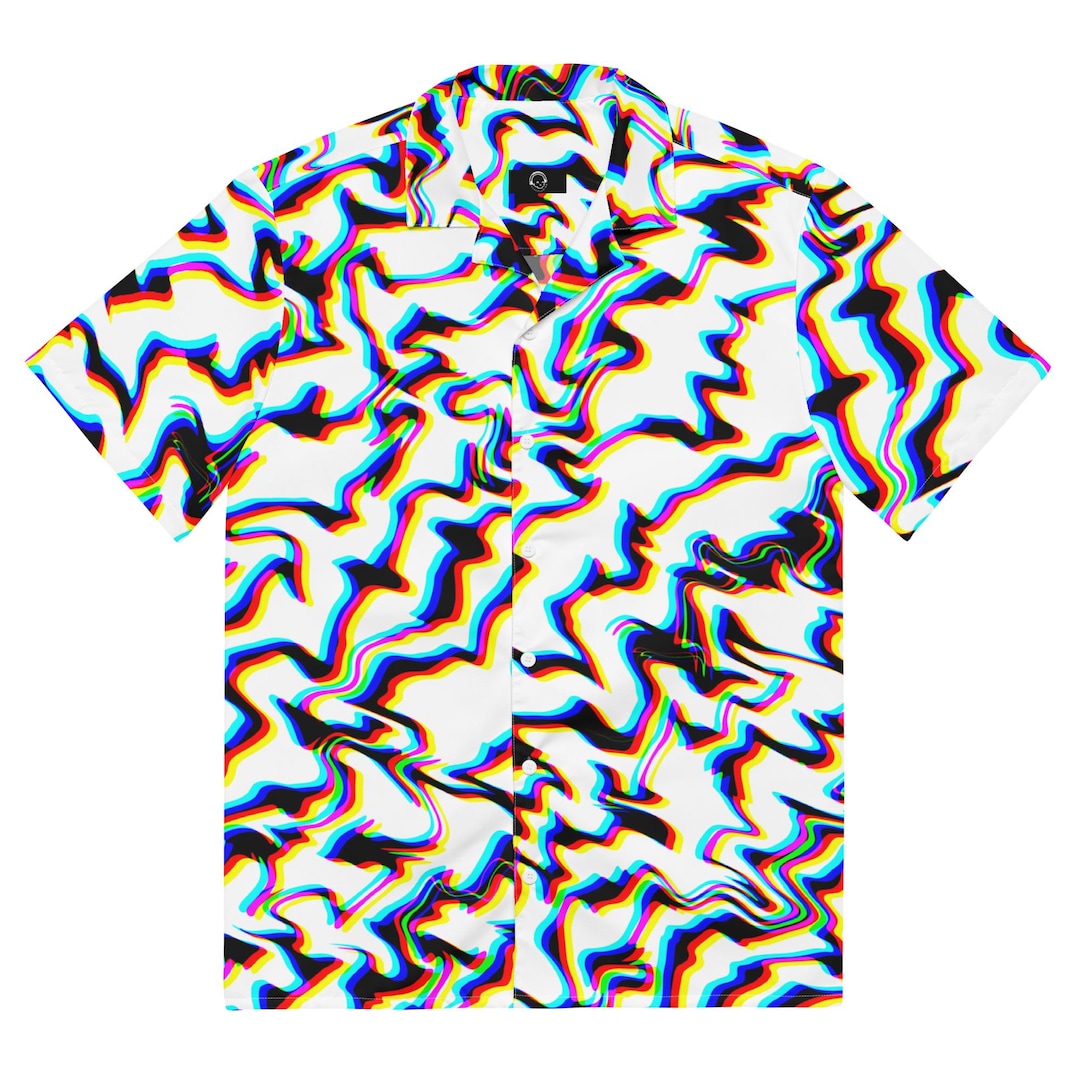Trippy Hawaiian Shirt | Crystal Dream Rave Fashion Button-up - Etsy