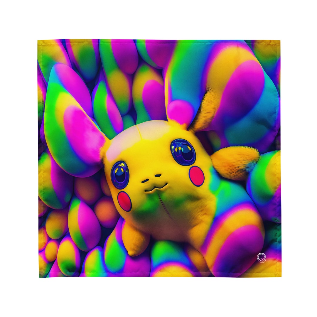 Pikachu in Psychedelic Dream Bandana - Etsy