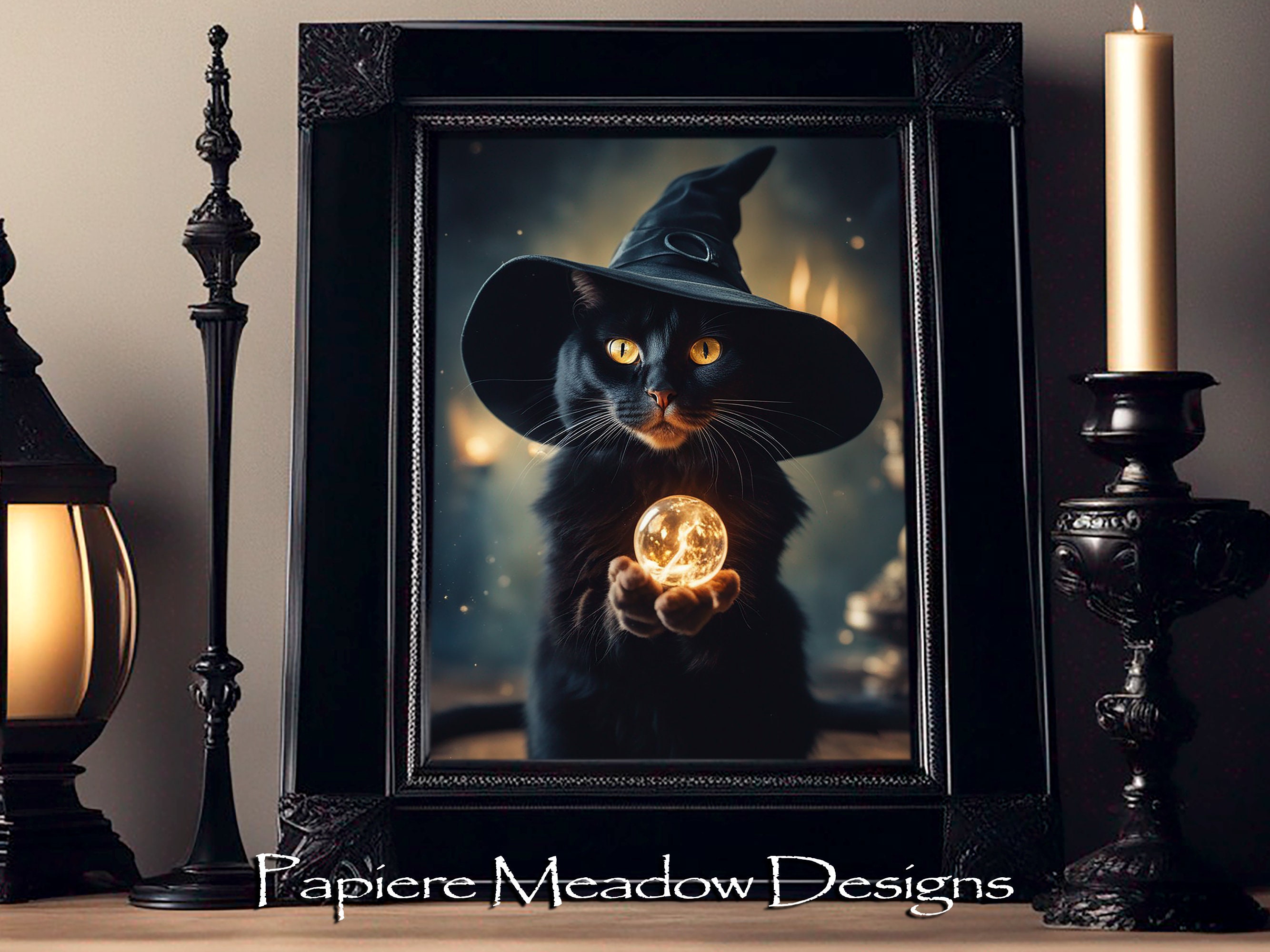 Goth Printable Wall Art Black Cat Poster Spooky Retro Gothic - Etsy