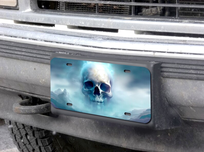 Spooky Skull License Plate PNG for Sublimation Art Design 3D. Perfect ...
