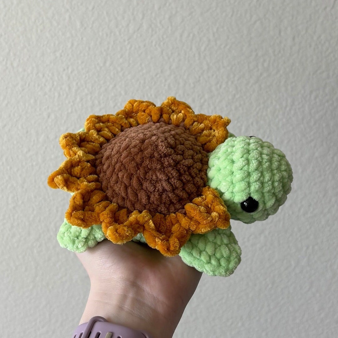 Small Crochet Sunflower Turtle - Etsy