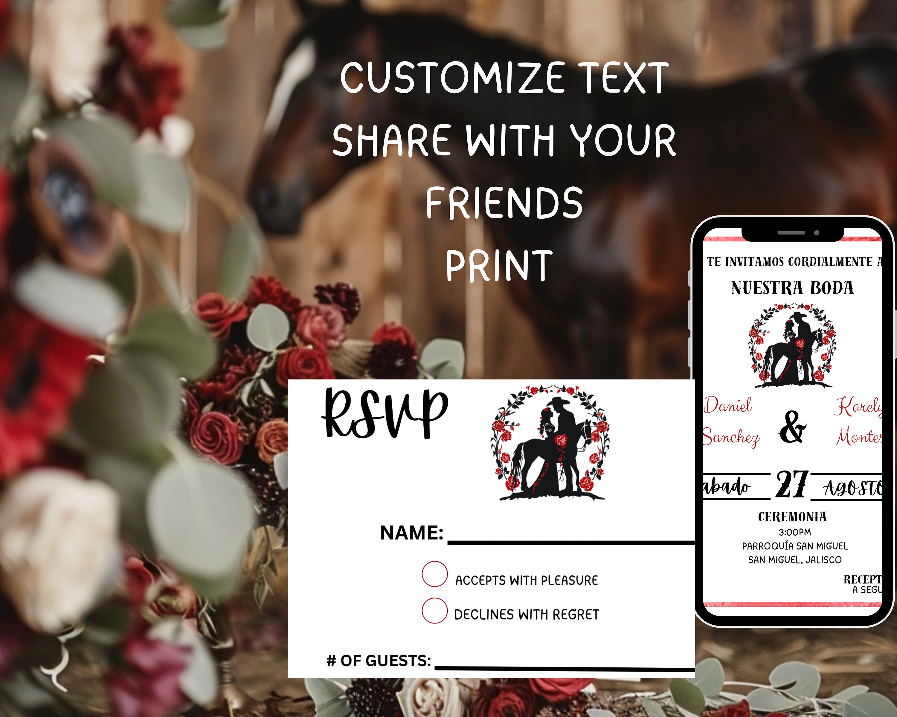Charro Digital Invitation| Charro Theme| Canva Template| Mexican ...