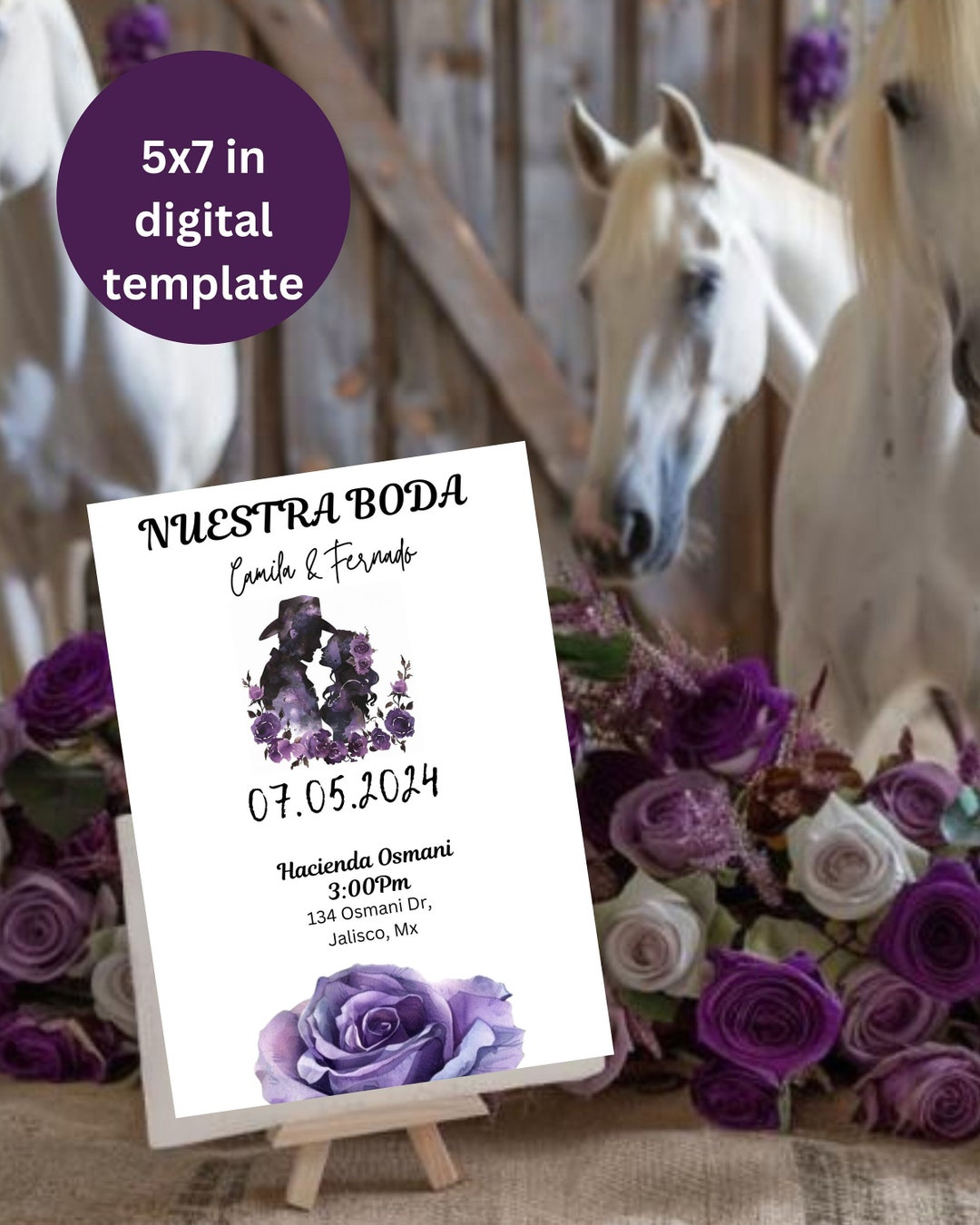 CHARRO Wedding Invite| Canva Digital Template| Digital Wedding Invites ...