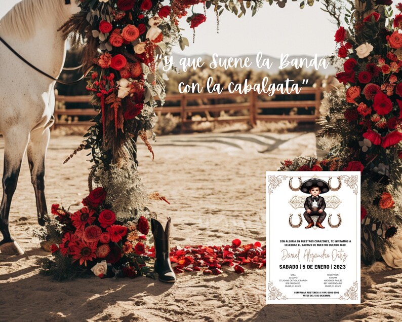 Charro Baptism Invitation Template: Mexican Fiesta (digital) - Etsy