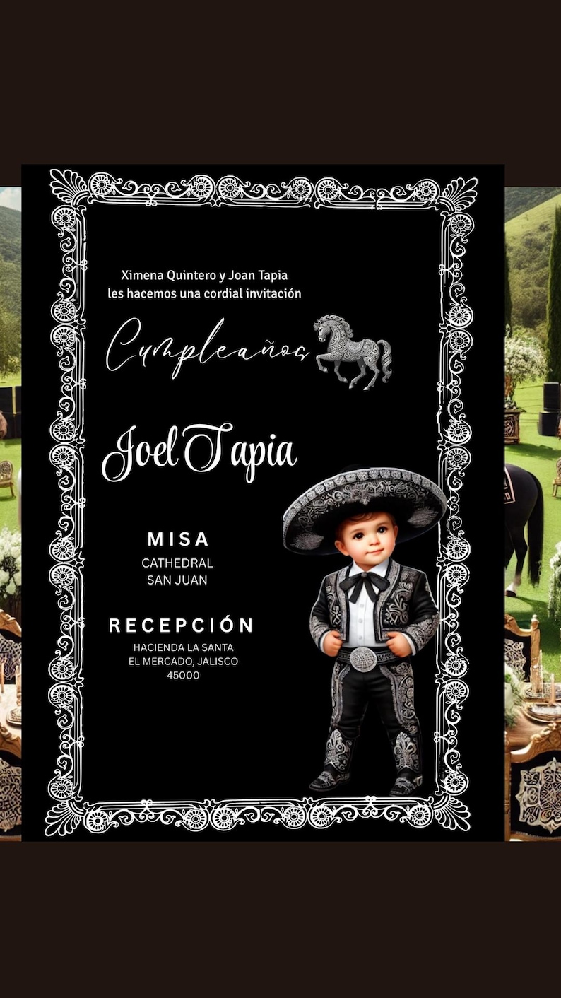 Charro Invitación De Bautizo | Charro Baptism Template | 1st Charro ...
