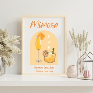 Mimosa Bar Printable Sign, Party Bar Sign, Bridal Shower Sign, Instant ...