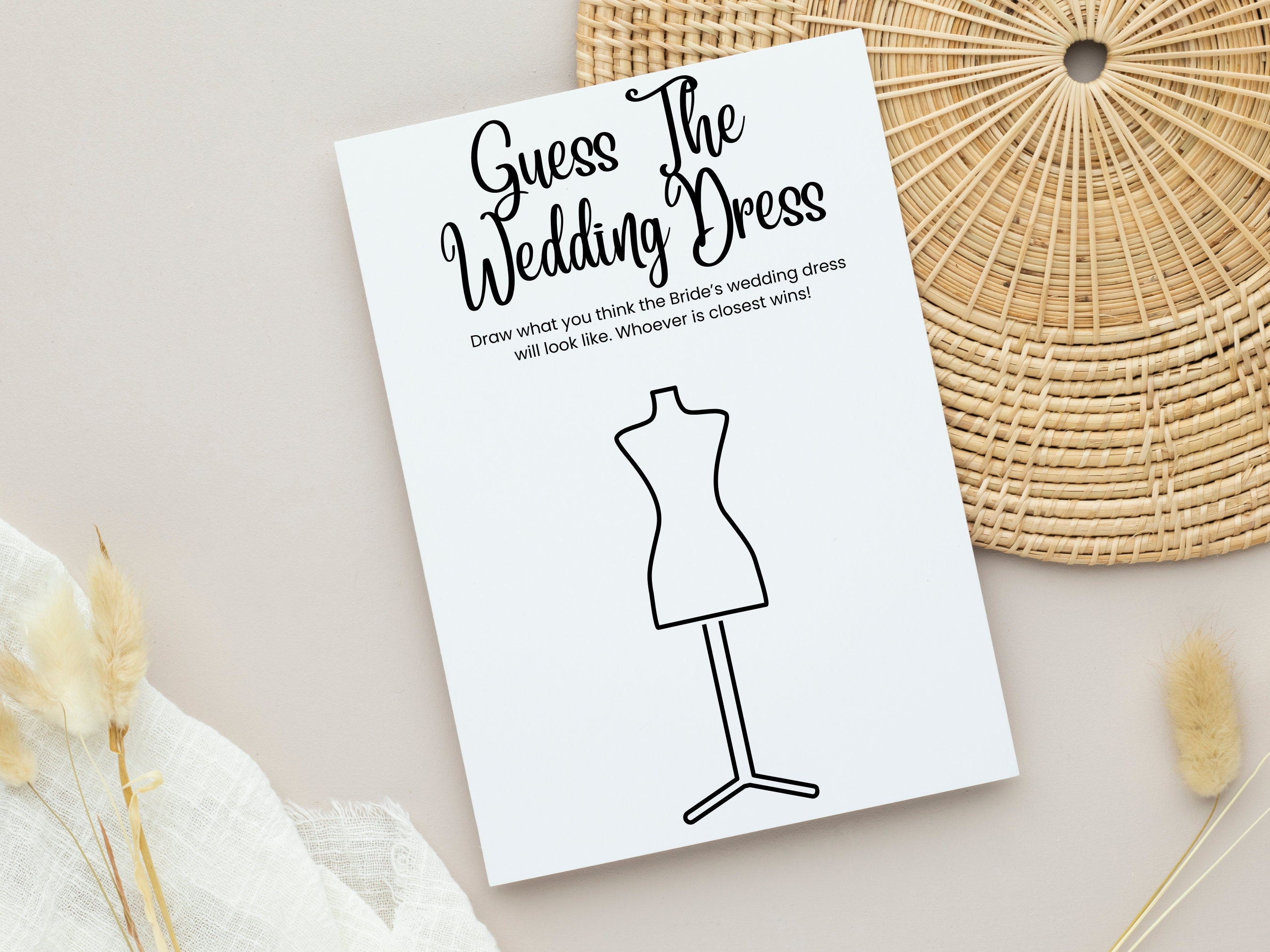 Guess the Wedding Dress Bridal Shower Game Template Party - Etsy