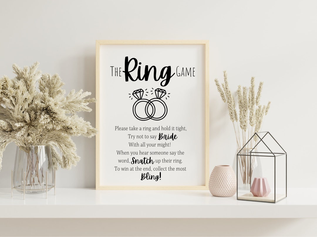 The Ring Bridal Shower Game Printable Sign Put a Ring on It - Etsy