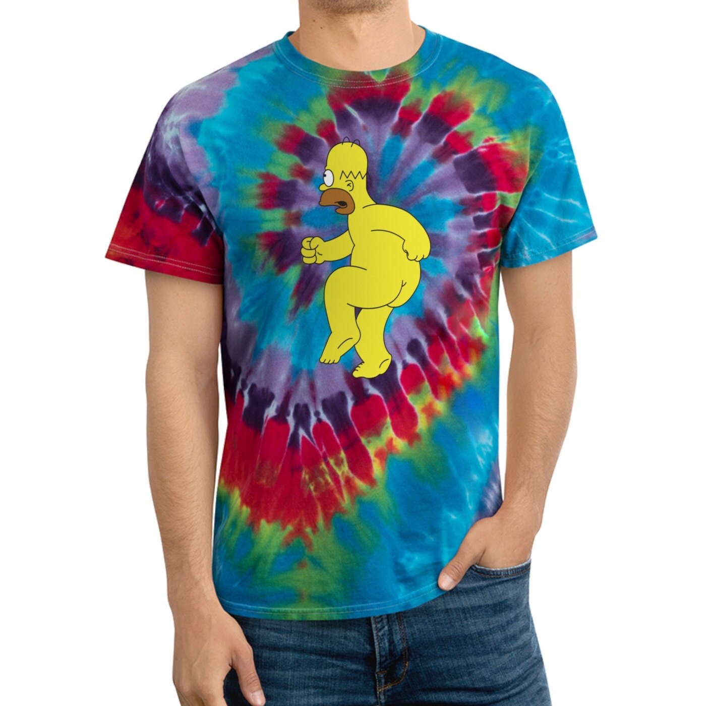 Homer Simpson Shirt Tie-dye Tee, Spiral the Simpsons Shirt Homer ...