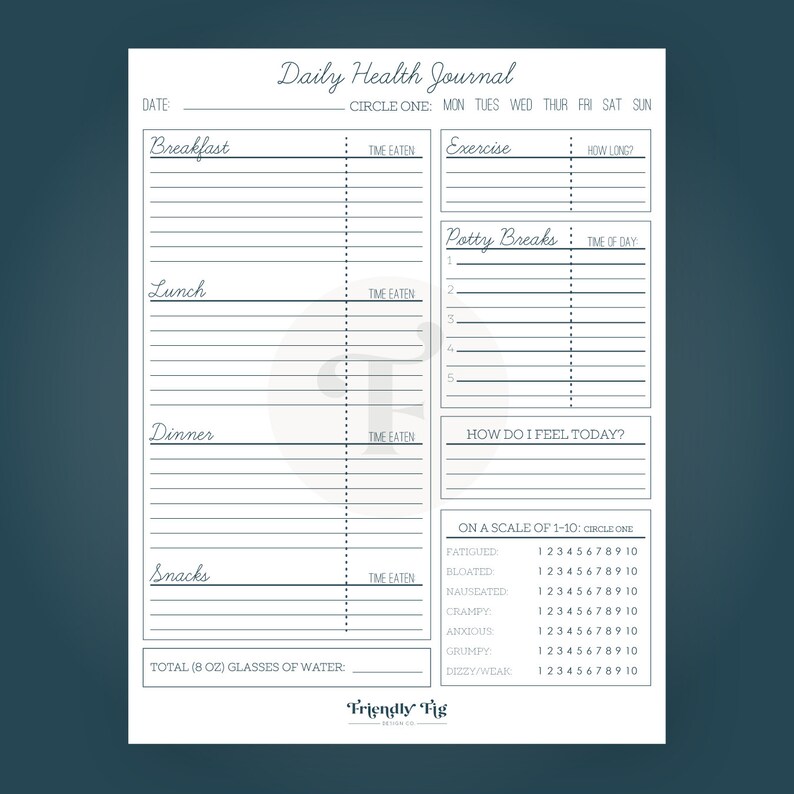 Daily Health Journal, Healthy Habits Tracker, Healthy Lifestyle Planner ...