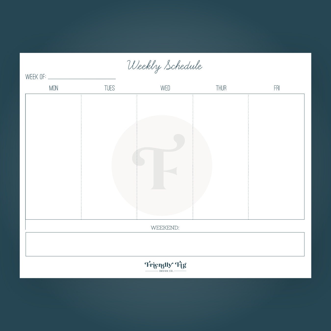 Weekly Schedule, Printable to Do List, Week Day Schedule INSTANT ...