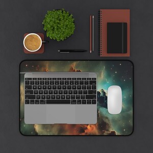 Cosmic Dreams Desk Mat | Colorful Space Nebula Design | Anti-slip ...