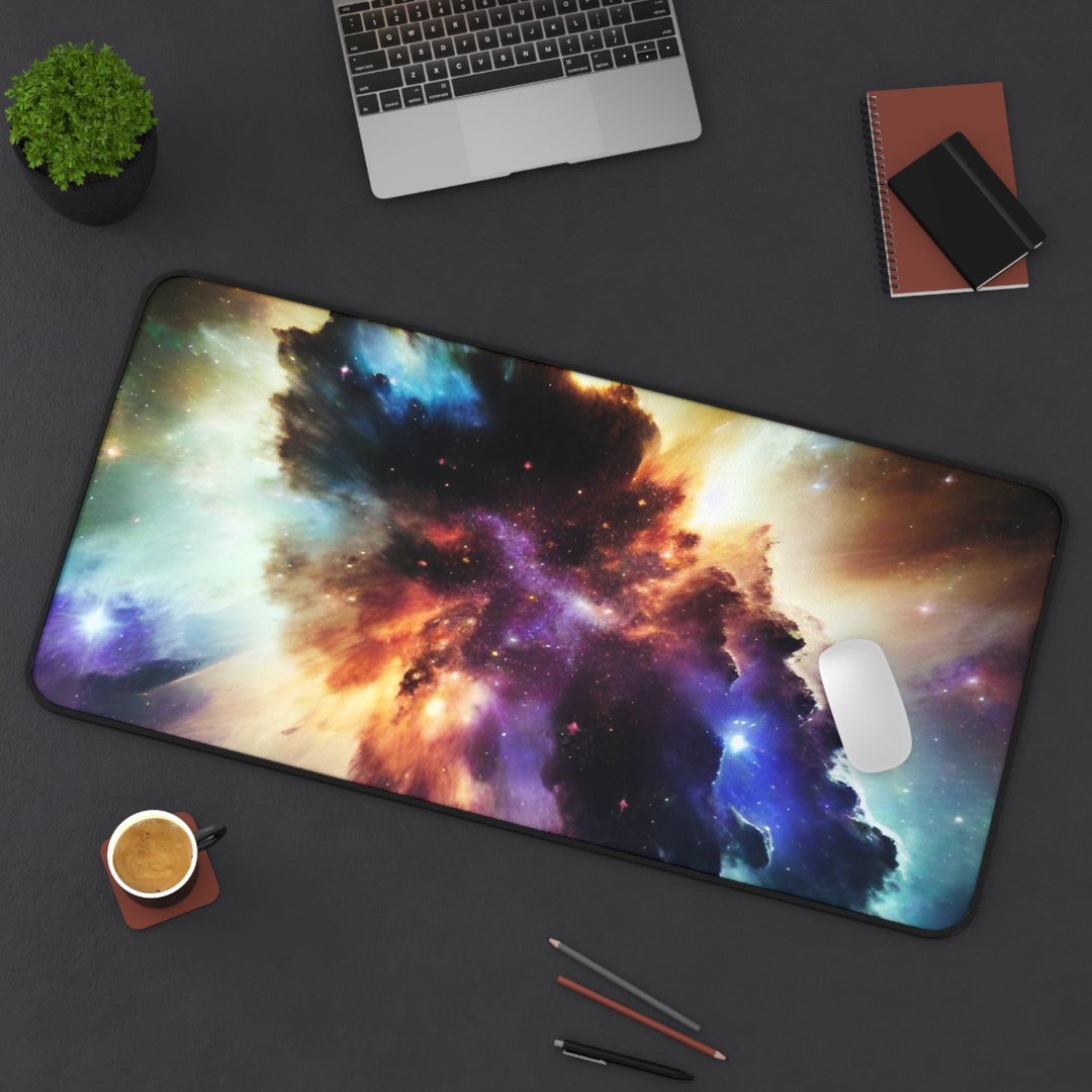 Nebula Dreams Desk Mat | Cosmic Space Art | Hemmed Edge | Multiple ...