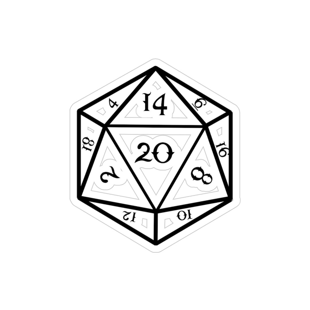 Natural 20 Transparent Outdoor Sticker | D20 Dice Design | Long-lasting ...