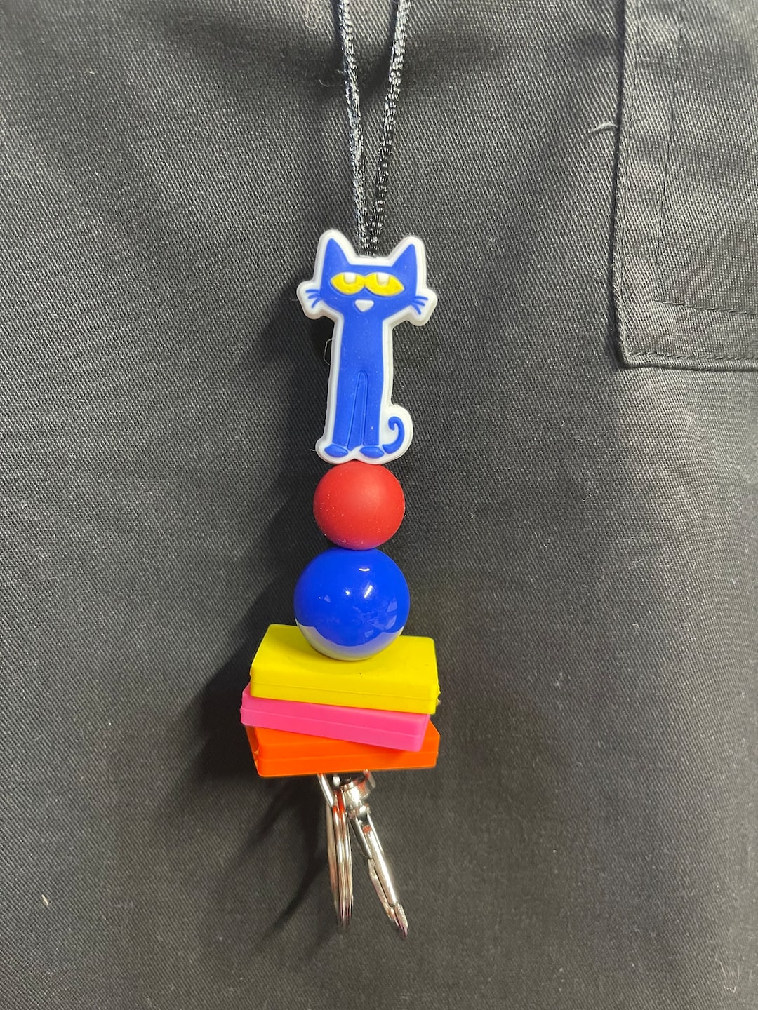 Pete the Cat Inspired Teacher Lanyard Librarian Reading Books Safety - Etsy