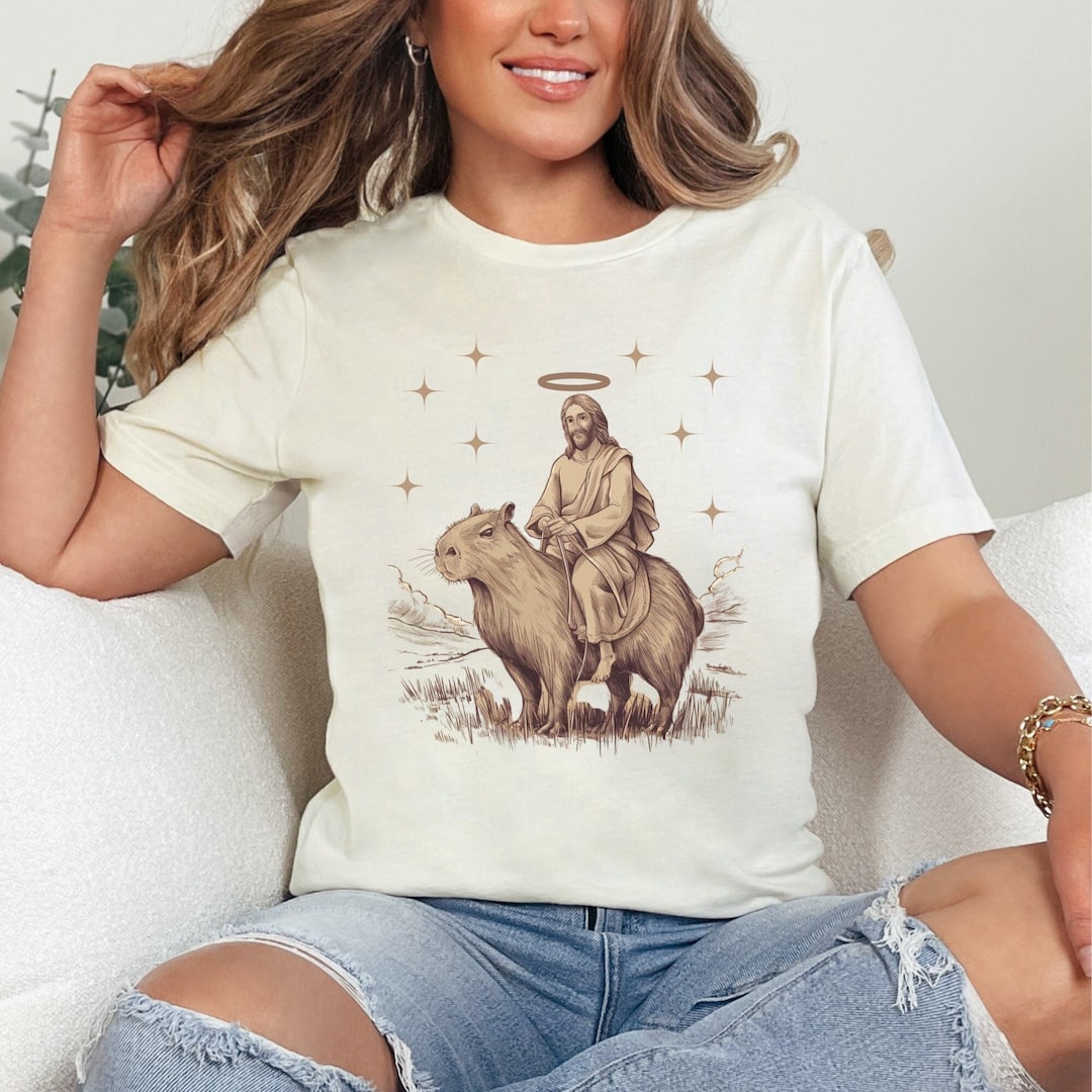 Funny Capybara Shirt, Capybara Jesus Shirt, Gift for Capybara Lovers ...